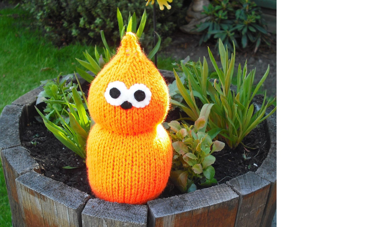 Hand Knitted Zingy EDF Energy Flame