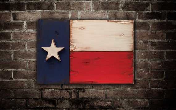 Rustic Wooden Texas Flag
