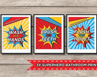 Superhero bathroom | Etsy