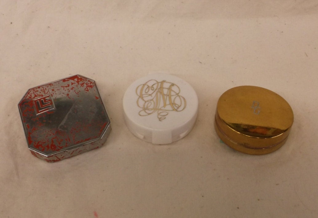 Vintage Rouge Compacts – Set of 3 – 1950’s Make-up Pressed Powder Blush ...