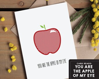 Apple pun card | Etsy