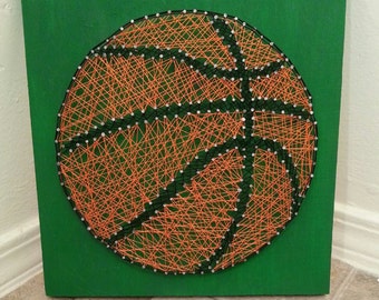 Made to Order String Art Sign, Basketball Sign, Nail and String Art ...