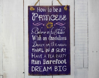 Girl's Room or Playroom Princess Decor - Hand Painted Reclaimed Pallet ...