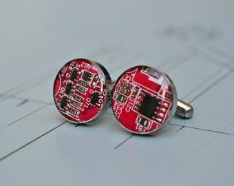 Circuit board Cuff links Geeky computer cufflinks antique
