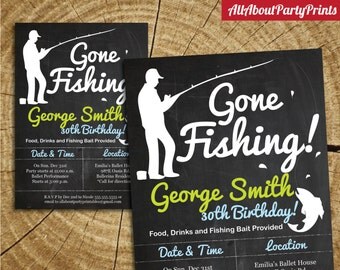 Fishing theme card | Etsy