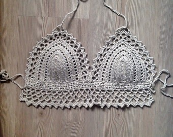 Crochet Triangle Bikini Top, Brazilian Bikini Bra Top, Women Swimsuit ...