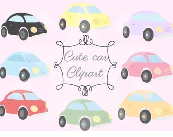 Cute car clipart | Etsy