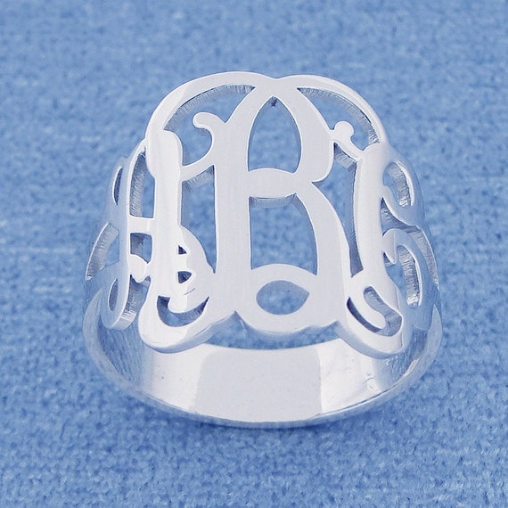 Silver Monogram Ring | semashow.com