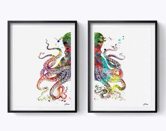 Octopus print | Etsy
