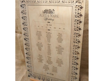 Wooden Wedding Table Plan Love Trees