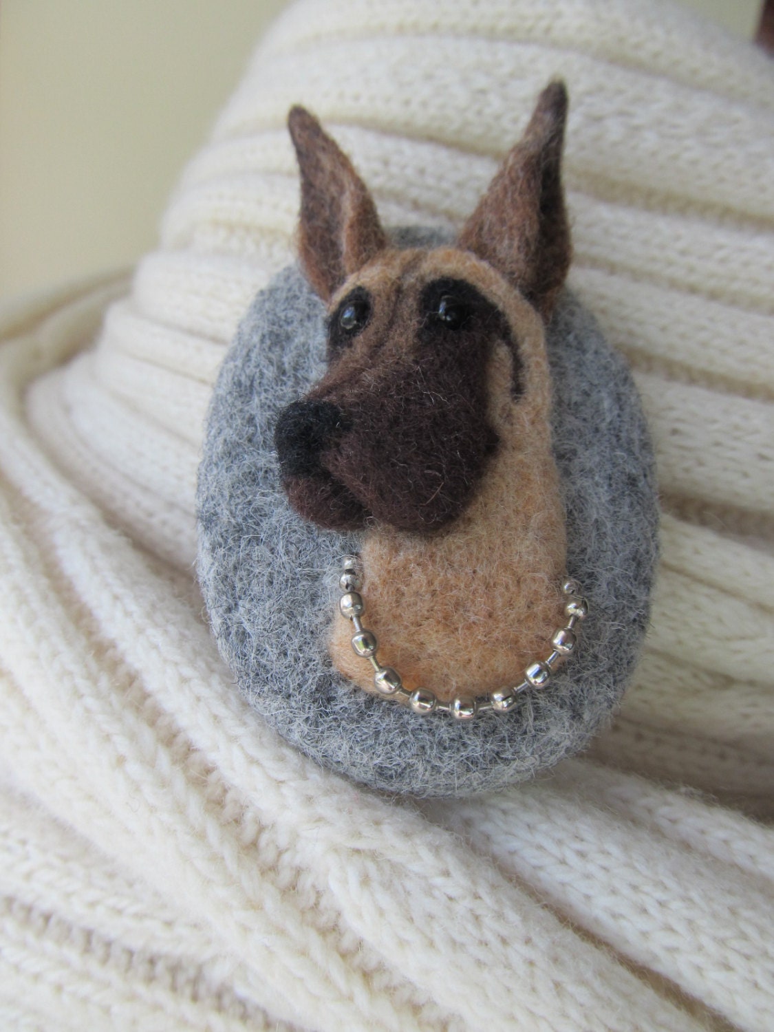 reserve for Melody.Needle felted brooch dog.Needle felted