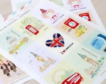 Cute Korean I LOVE LONDON Stamp Stickers/Craft Stickers/Deco Sticker