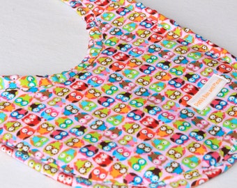 Items similar to Mini Owls Pink Set Ribbon Hair Clips on Etsy