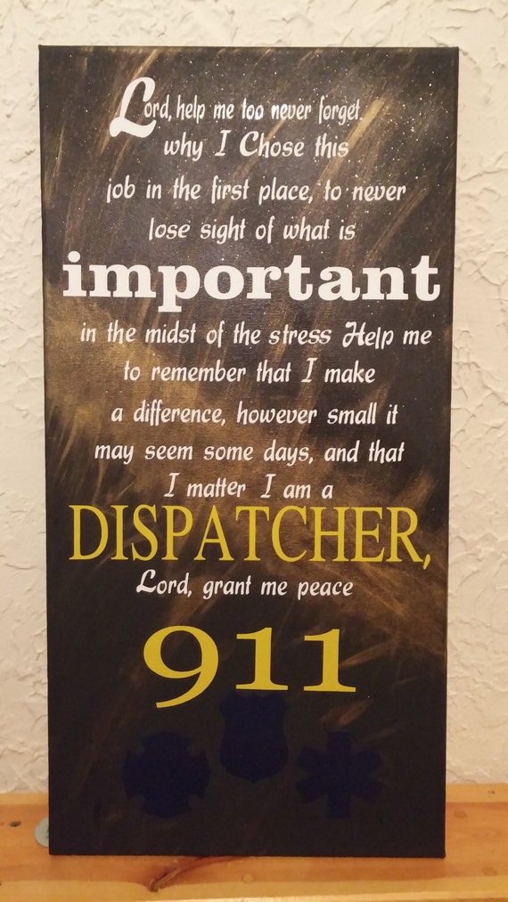 911 dispatcher prayer sign by housecustoms on Etsy