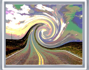 Psychedelic Mouth Art Print 8 x 10 Trippy Road Leading into