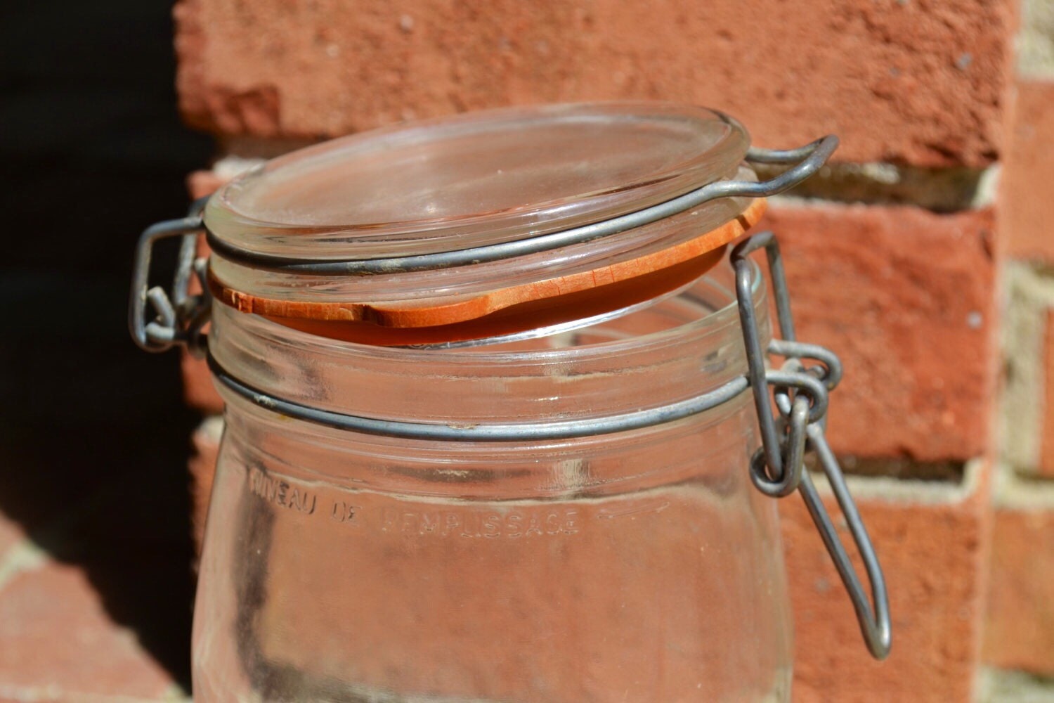 Vintage glass jar with seal and clamp lid, vintage storage, great ...