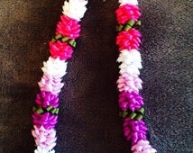 Hawaiian Lei ~ Ribbon Bozu Flower Lei ~ Graduation Lei