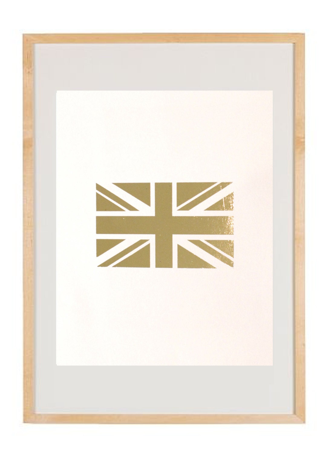 British Flag Vertical 8x10 Gold Foil Art Print by AlwaysLou