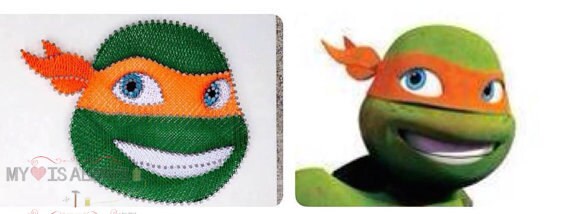 Kid Friendly Theme Custom Made String Art Ninja Turtle