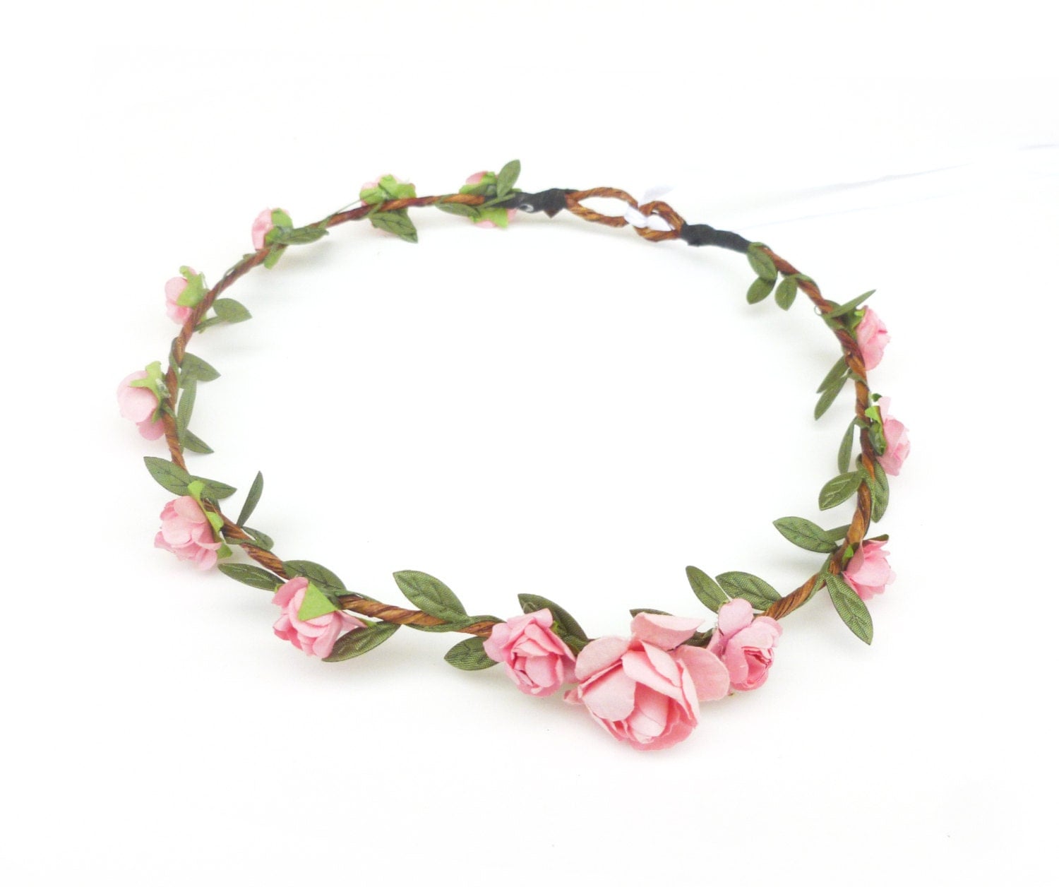 Dainty flower crown Pink rose crown Woodland crown by LilouMei