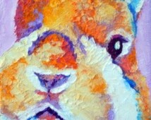 Popular items for rabbit oil painting on Etsy