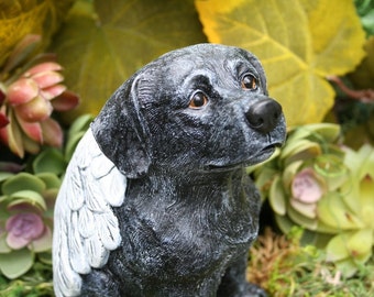 Dog Angel Statue Corgi Angel Dog Memorial by PhenomeGNOME