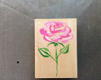 Rose rubber stamp | Etsy