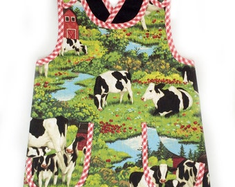 Cow print apron | Etsy