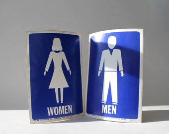 Men and Women, Vintage Restroom Signs, Hy-Ko Products, 1970's NOS, Male ...