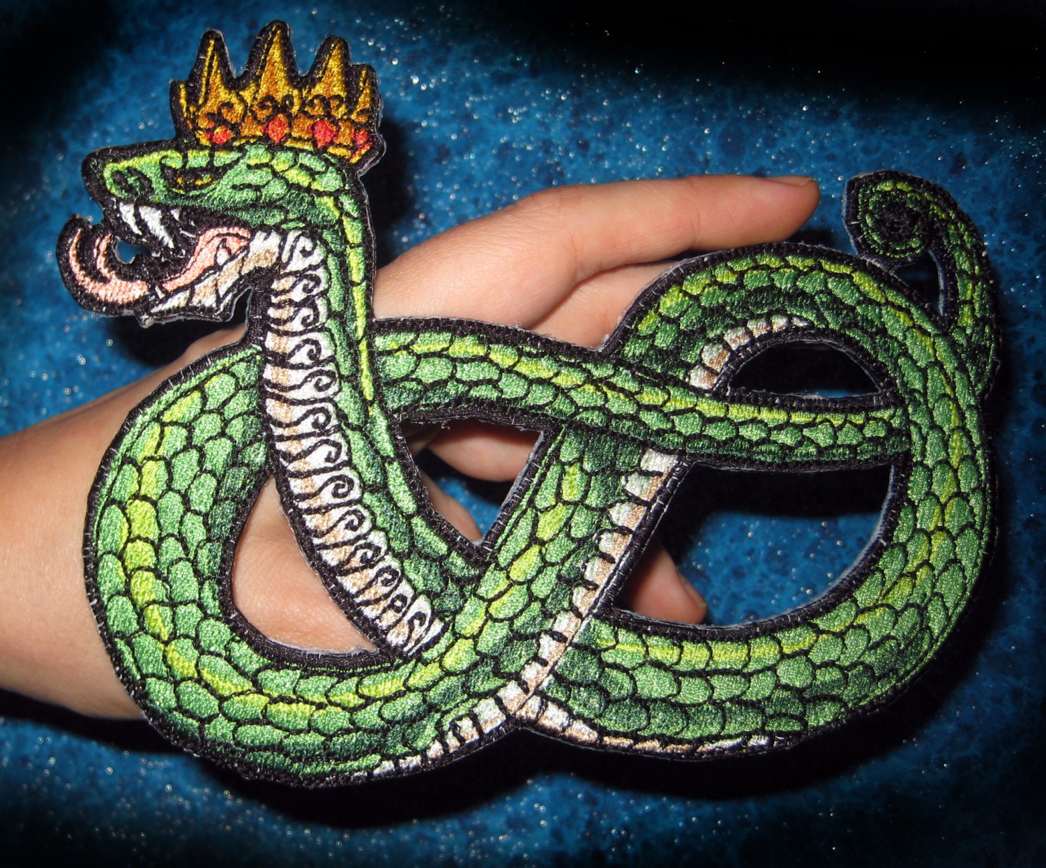 HUGE King Adder Snake Heraldic Heraldry by SpiderStitchesParlor