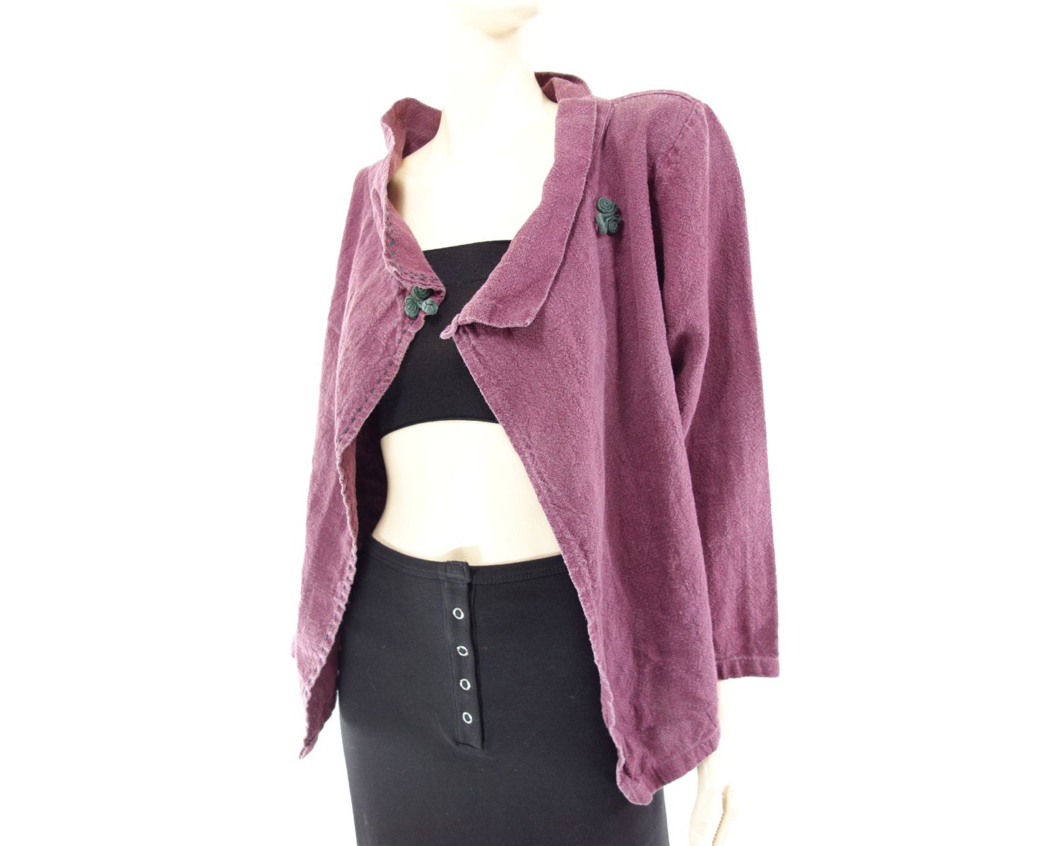 90s Boxy Jacket, Purple Hemp Jacket, 90s Cropped Jacket, Oversize Crop ...