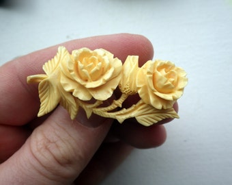 Ivory rose pin | Etsy