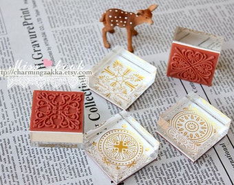 Square rubber stamp | Etsy