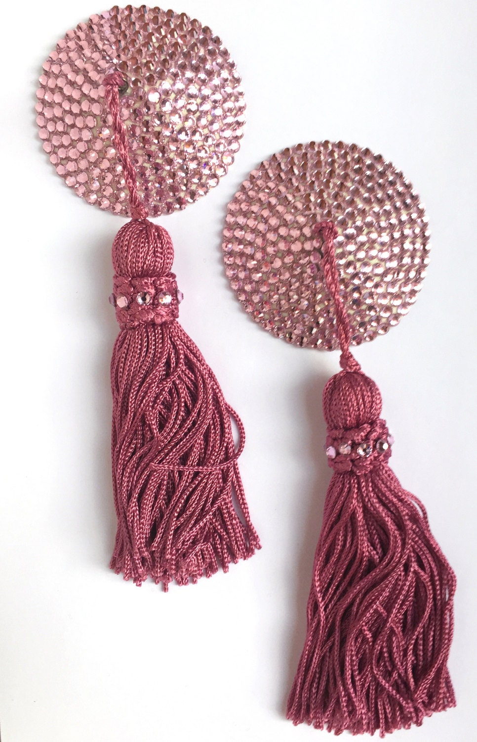 Light Rose Crystal Burlesque Pasties Baby Pink Crystals 2.5 Inches with ...