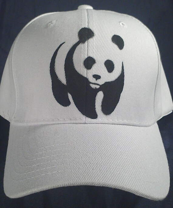 Items similar to Hand Painted Baseball Cap "Panda Bear" OOAK on Etsy