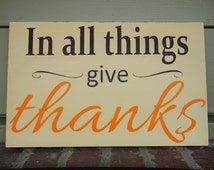 Hand painted Give Thanks Sign, 10x16", Thanksgiving/Fall Decor