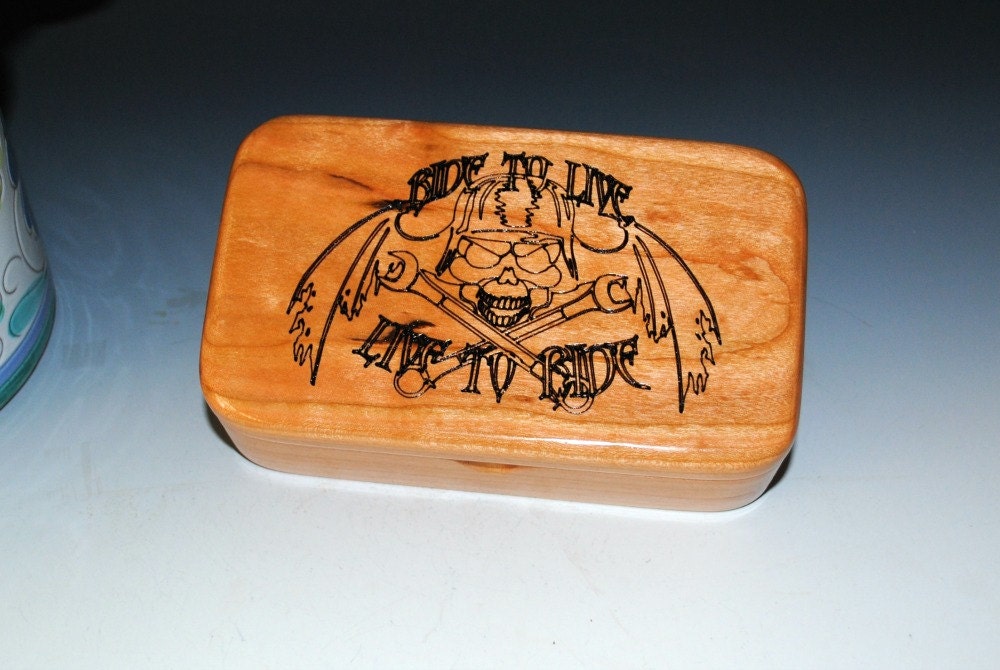 Cherry Laser Engraved Biker Box – Ride To Live, Live To Ride ...