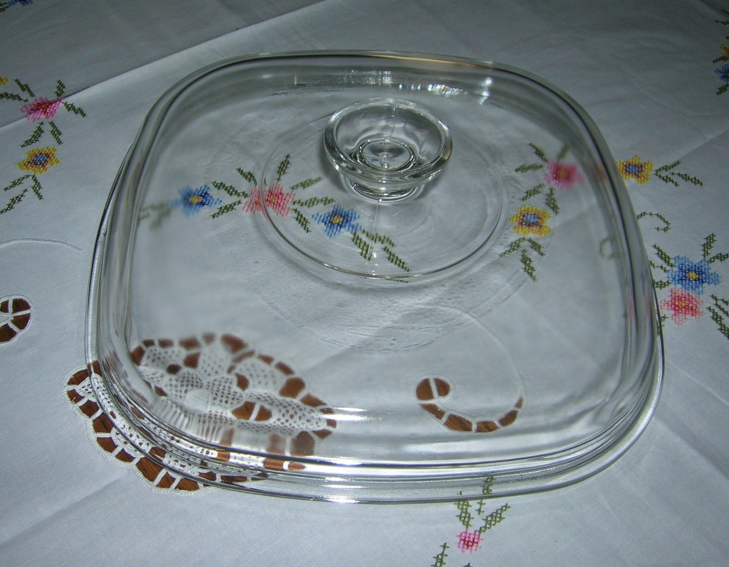 Vintage Pyrex Replacement Lid Domed Square 10.25 Inch A12C Clear Glass ...