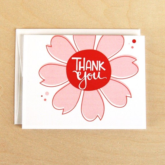 Thank You Flower Card by KTFDesign on Etsy