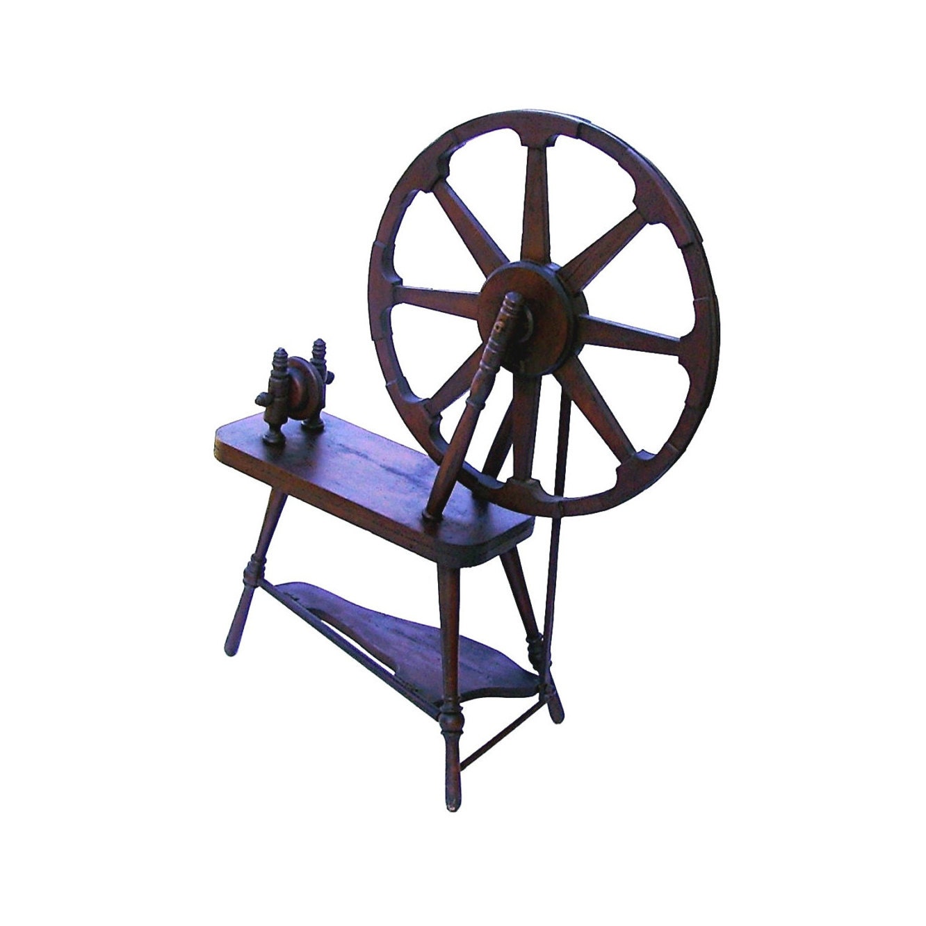 Antique Spinning Wheel, Victorian Era Parlor Wheel, Walnut Wooden ...