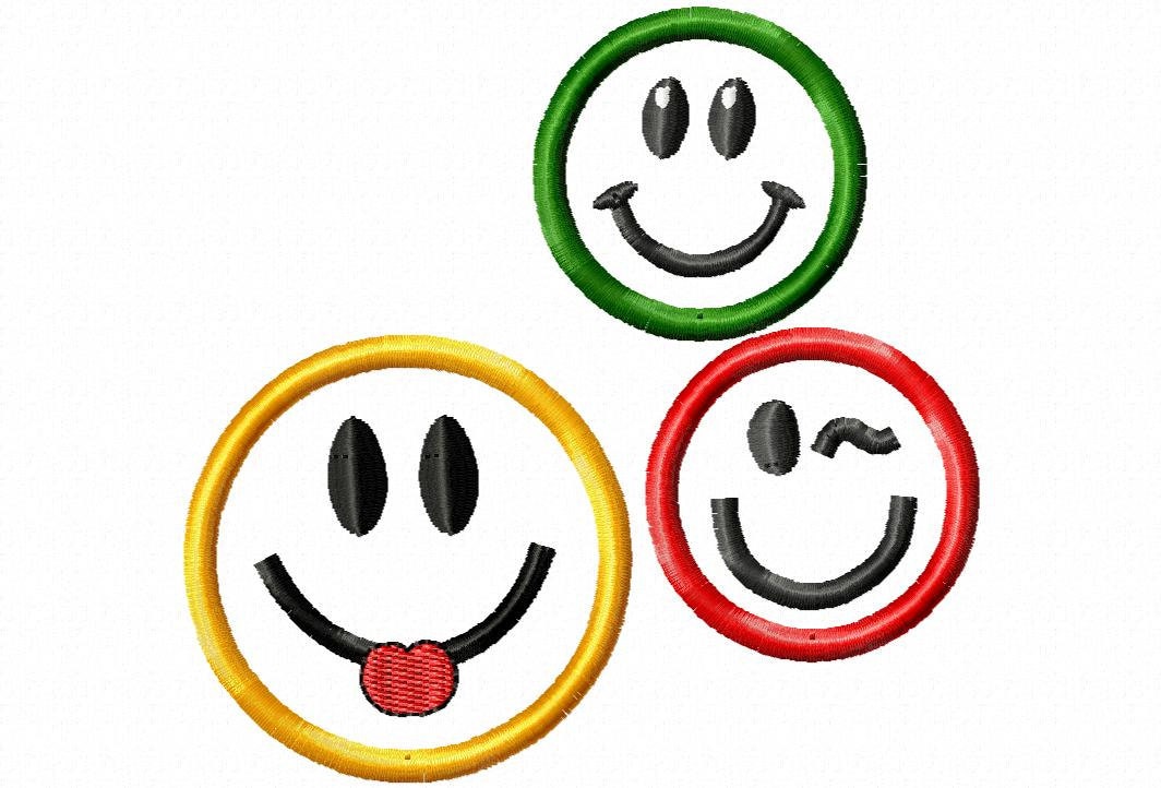 Add-Ons Fun Smiley Faces-Appliques Groups of 12 and 3