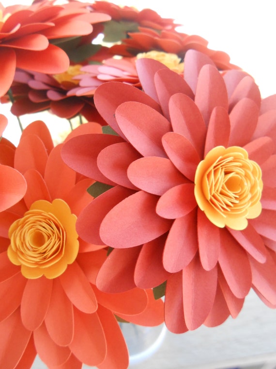 Gerber Daisy Paper Flower Bouquet. CHOOSE YOUR by TreeTownPaper