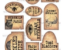 Unique spooky labels related items | Etsy