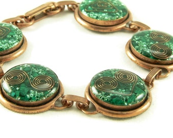 Orgone Energy Bracelet Leather Friendship Bracelet Copper