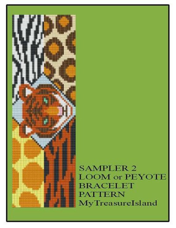 Bead Loom or Peyote Animal Print Sampler 1 OR Sampler 2 Animal
