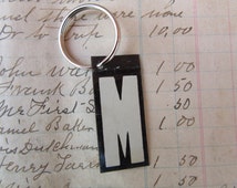 Popular items for letter m keychain on Etsy