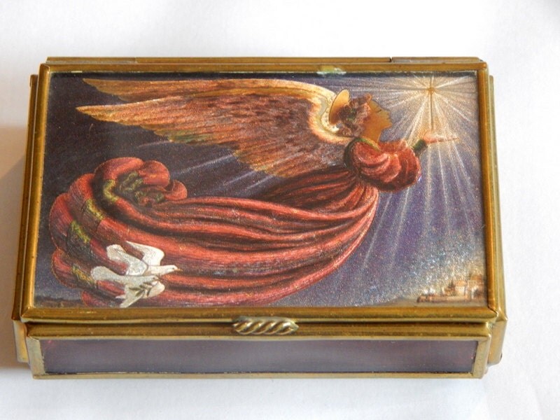 Vintage Angel Box Trinket Holder Small Jewelry Box Religious Home Decor ...