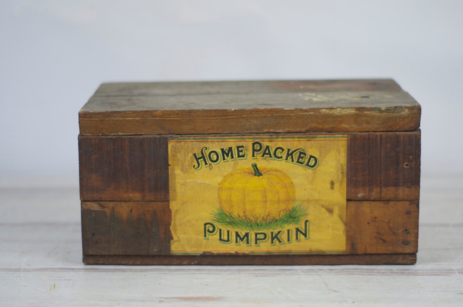 Vintage Old Wood Home Packed Pumpkin Primitive Produce Crate Farm ...