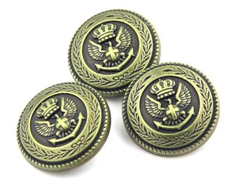 Crown eagle button | Etsy