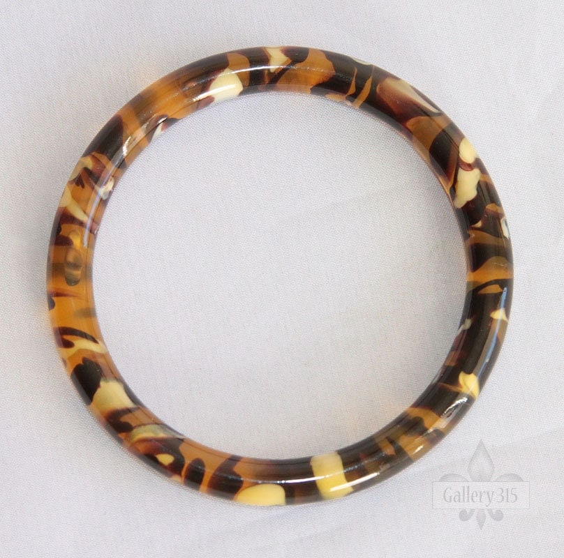 Vintage Faux Tortoise Shell Bangle Bracelet